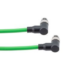 ShowMeCables M12 4 Position D-Coded RA Male/RA Male Cable, Foil ...