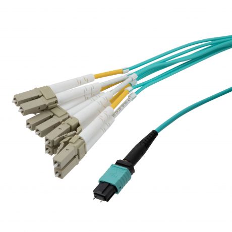 L-Com Type B MPO w/ pins to LC/UPC fan-out, 2.0mm Diameter, 8 Fiber ...