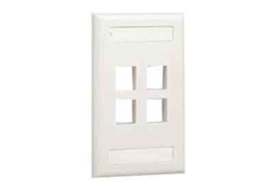 4 Port NetKey Flush Mount Screw-On Wall Plate - Single Gang - White ...