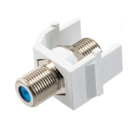 Panduit Netkey F Type F/F Coupler Keystone - White | ShowMeCables.com