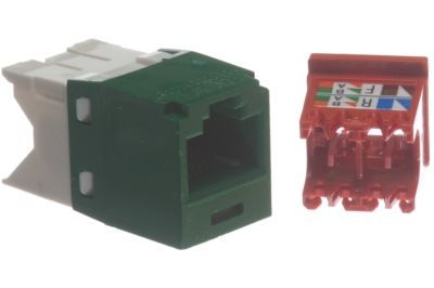 Panduit Cat5e Mini-Com TX5e RJ45 Keystone - Green | ShowMeCables.com