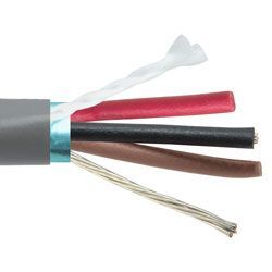 L-com 600V Control Cable, USA Made, 3 Conductor 22AWG Stranded, Shielded, CSA FT4 AWM 2586 ...