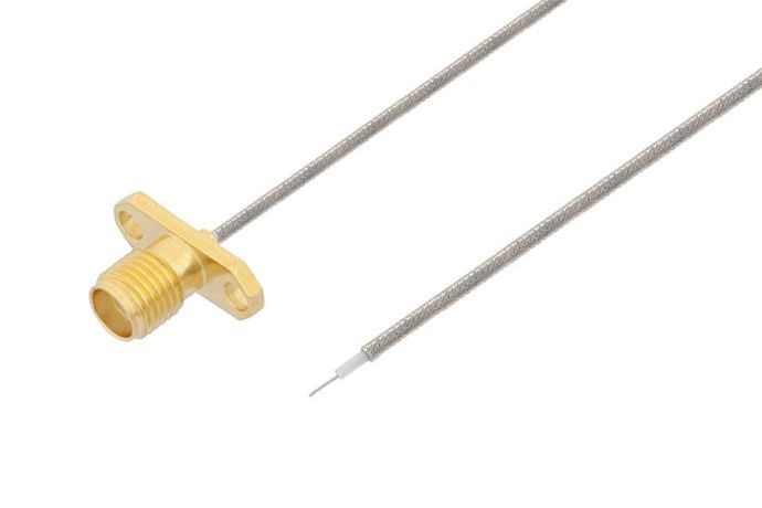 Pasternack SMA Female 2 Hole Flange to Trimmed Lead Test Probe Cable 3 ...