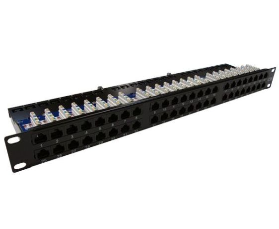 Cat5e Patch Panel High Density | 48 Port 1 Rack Unit | ShowMeCables.com