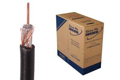 RG58 - Solid BC - PVC - Coax Cable - Black - 1000 FT | ShowMeCables.com