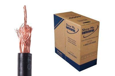 RG58 - Stranded BC - PVC - Coax Cable - Black - 1000 FT RG58 - Stranded ...