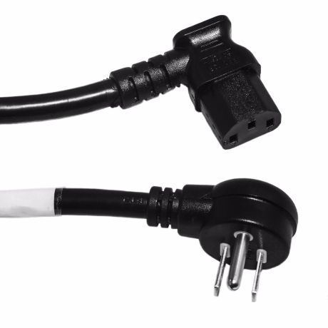 NEMA 5-15 Right Angle to C13 Left Angle | 15 Amp 125 Volt CPU Power Cord | ShowMeCables.com