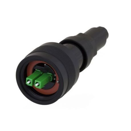 Ruggedized IP68 | LC Duplex Plug | Singlemode APC | w/Dust Cap | ShowMeCables.com