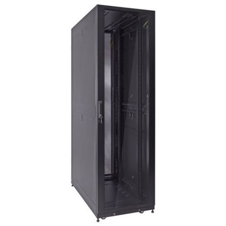 ShowMeCables 42U Server Rack Cabinet, 1000mm depth, Glass Front door and perf. rear french doors ...