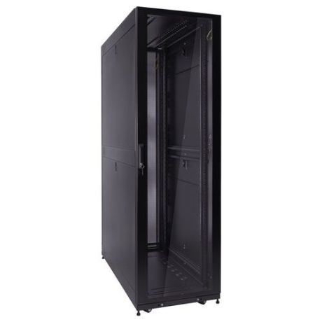 ShowMeCables 42U Server Rack Cabinet, 1200mm depth, Glass Front door and perf. rear french doors ...