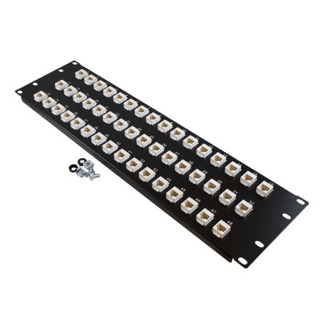 ShowMeCables 3U (5.25") 19 Inch Panel with 48 Cat5e Mini-Couplers ...