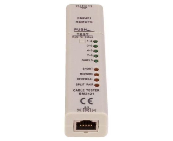 Network Cable Tester - RJ45, Pair and Shield LEDs, Fault Indicator LEDs ...