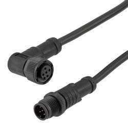 L-com IP69K Waterproof M12 5 Position A-code Sensor Signal Cable, Light ...