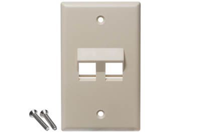ICC IC107DA2IV 2 Port Angled Wall Plate - Single Gang - Ivory ...