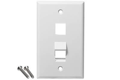 ICC IC107AF2WH 2 Port Bottom Angled Wall Plate - Single Gang - White ...