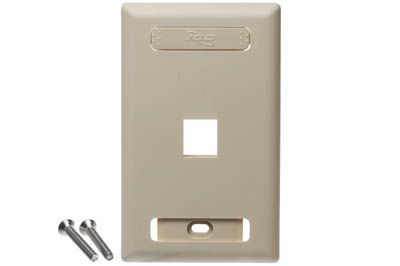ICC IC107S01IV 1 Port Wall Plate with ID - Single Gang - Ivory ...