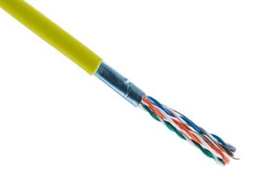 Cat5e Plenum Shielded Cable - Per Foot - Yellow | ShowMeCables.com