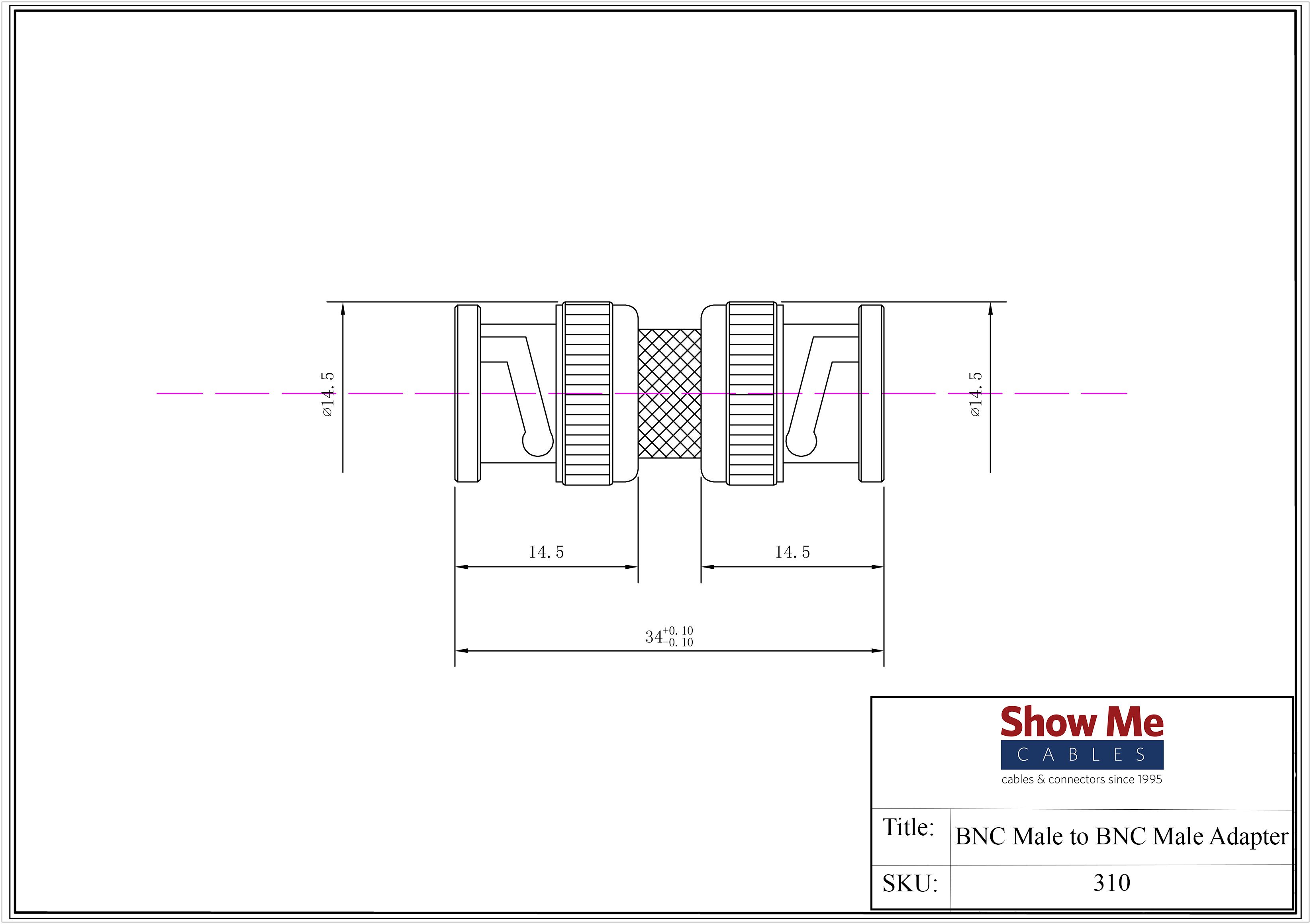 BNC Male to BNC Male Adapter | ShowMeCables.com