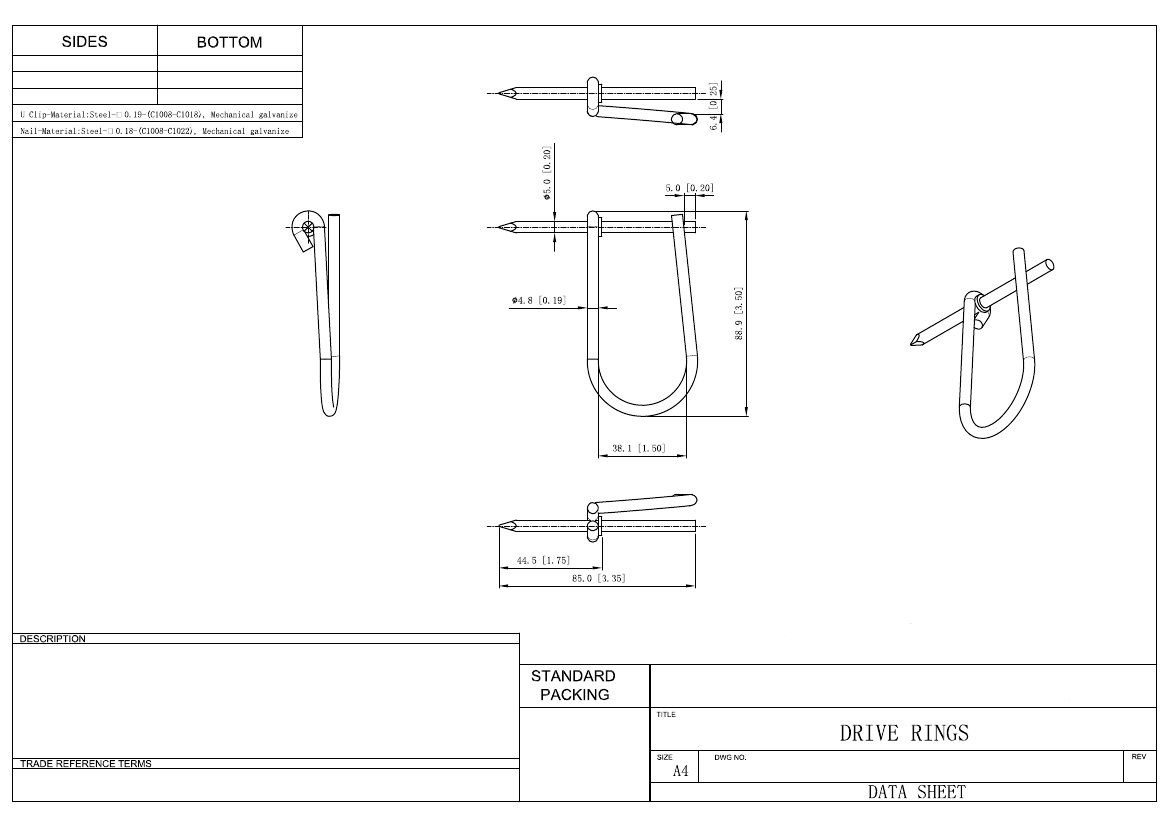 1 1/2 Inch Nail-In Drive Rings - 25 Pack | ShowMeCables.com