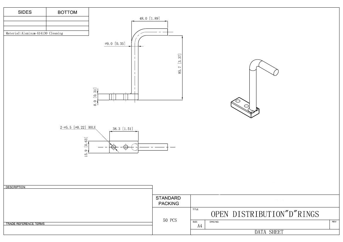 3 1/2 Inch Open Distribution Ring - Metal | ShowMeCables.com