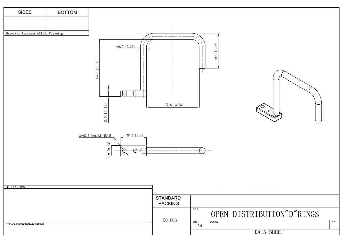 3 3/4 Inch Open Distribution Ring - Metal | ShowMeCables.com